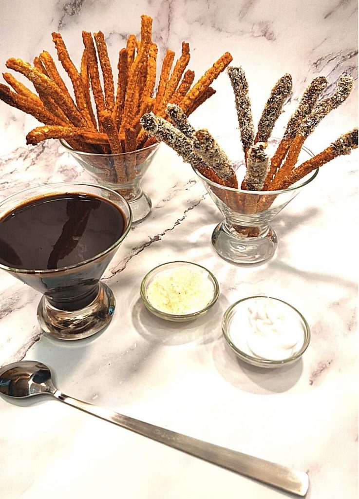 Eggless Baked Coconut Churros with Whole Wheat | Vegan